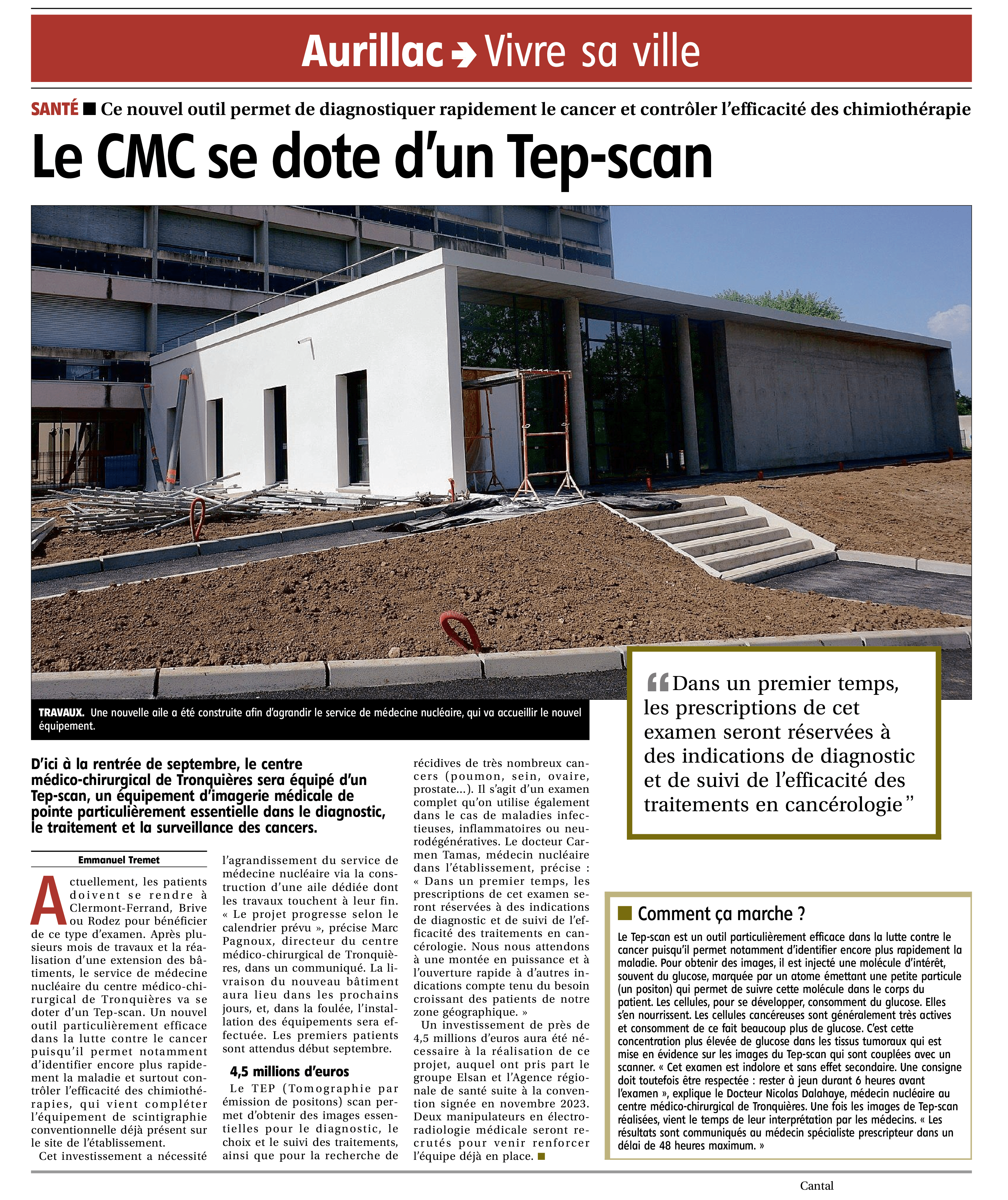 Le TEP-scan arrive au CMC | Elsan